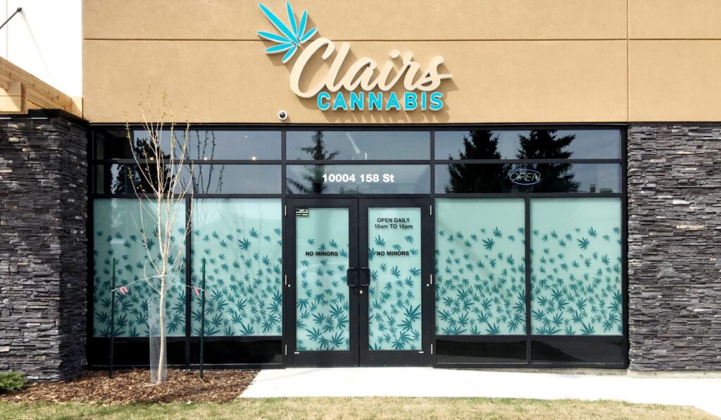 Clairs Cannabis – Personalized Window Graphics – Reflectech